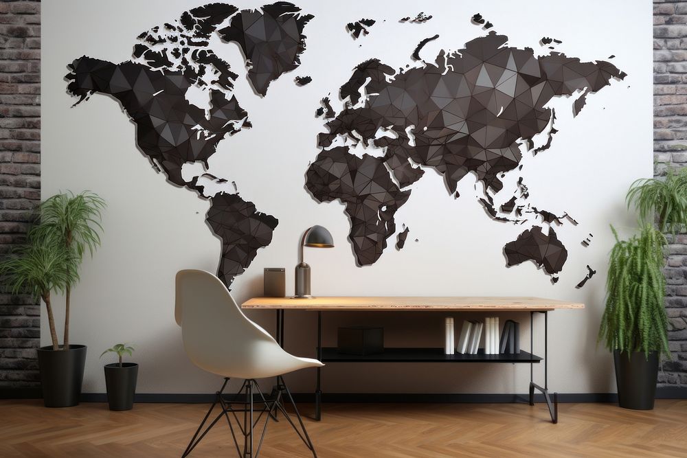 World map wall architecture furniture. | Free Photo - rawpixel