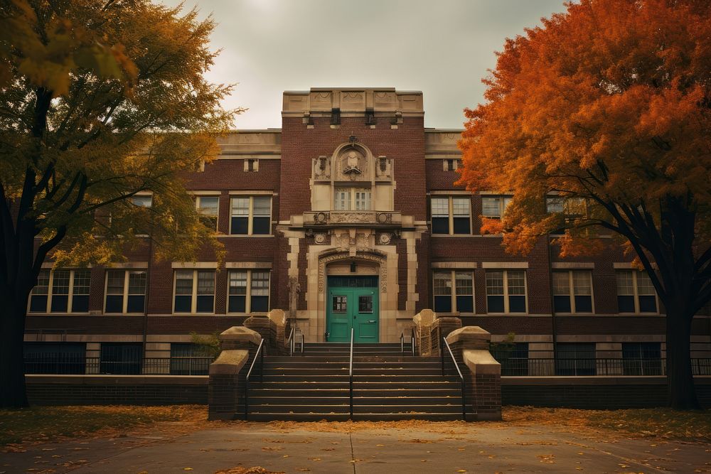 School architecture building street. | Free Photo - rawpixel