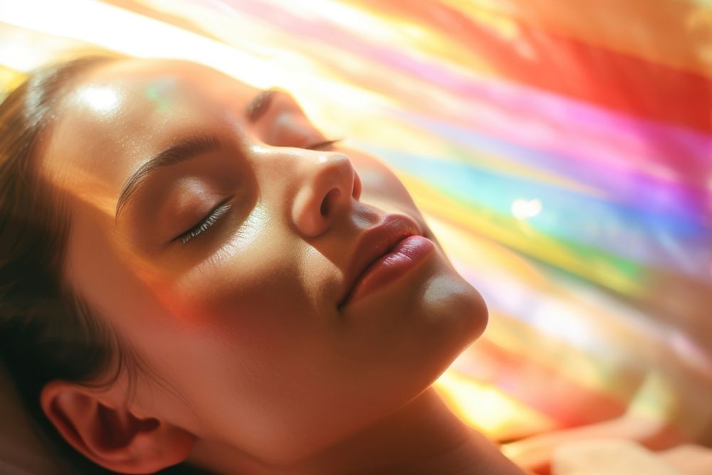Rainbow ray lay woman face | Premium Photo - rawpixel