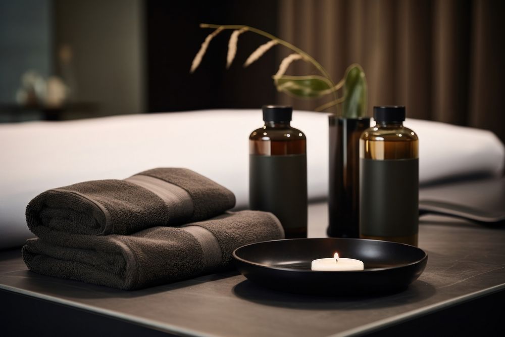 Spa amenities candle room bed. | Free Photo - rawpixel