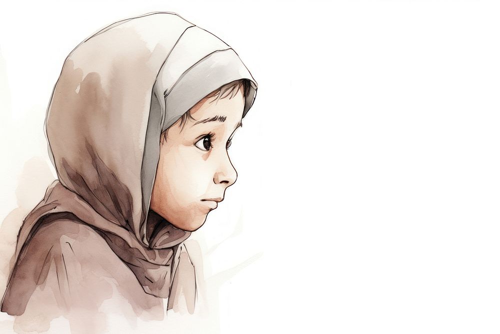 Muslim boy sketch portrait cartoon. | Premium Photo Illustration - rawpixel