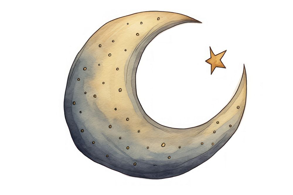 Muslim crescent moon astronomy cartoon | Free Photo Illustration - rawpixel