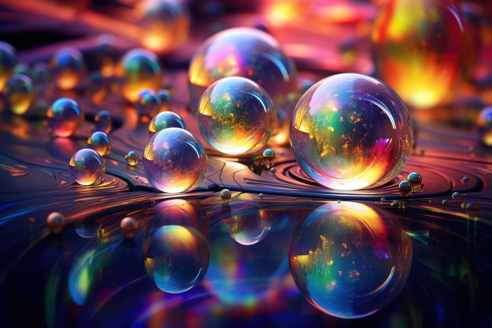 Multicolor reflections backgrounds sphere transparent. | Premium Photo ...