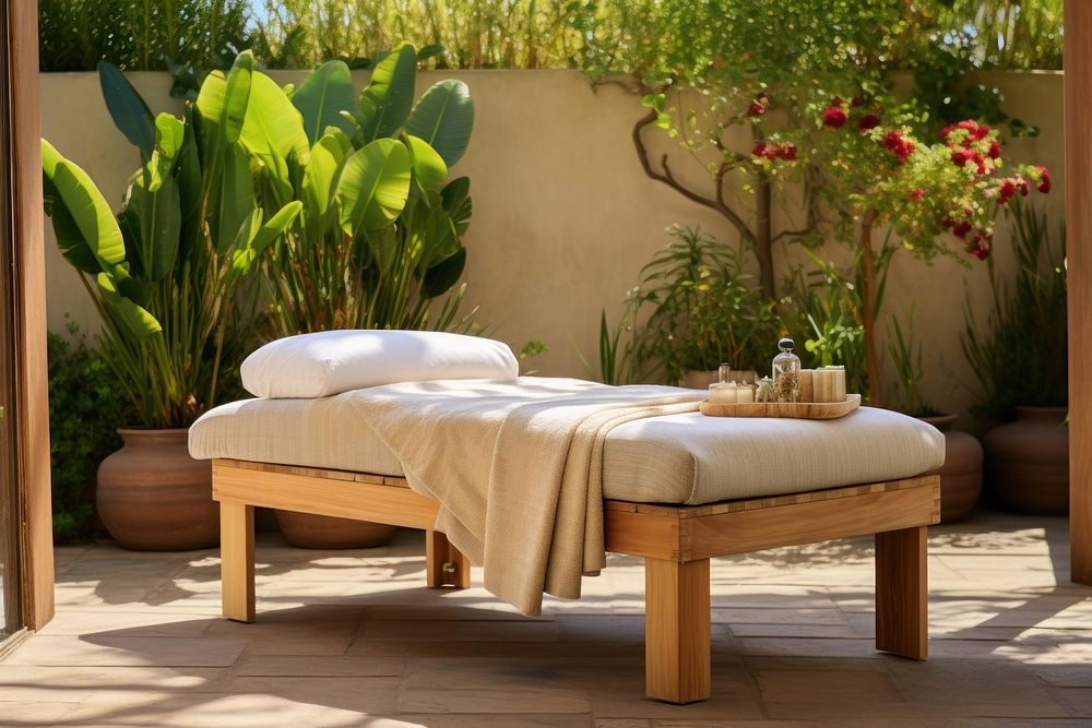 Spa bed furniture plant architecture. | Free Photo - rawpixel