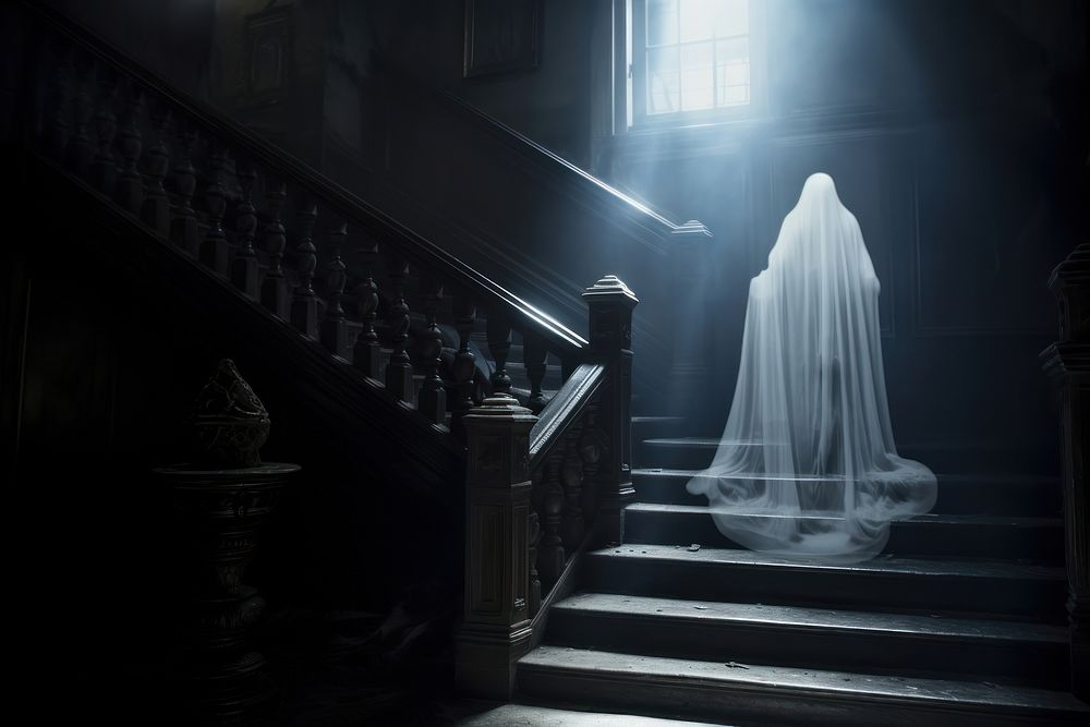 ghost standing stair black old | Free Photo - rawpixel
