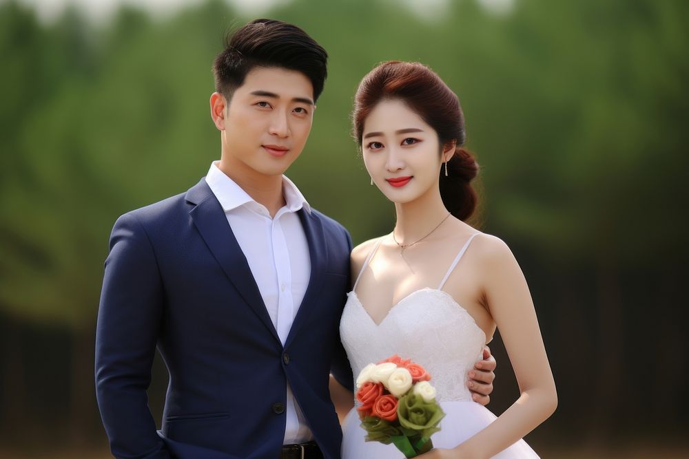 Chinese couple wedding outdoors fashion. | Premium Photo - rawpixel