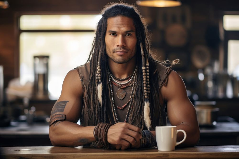 Modern native american man cup | Premium Photo - rawpixel