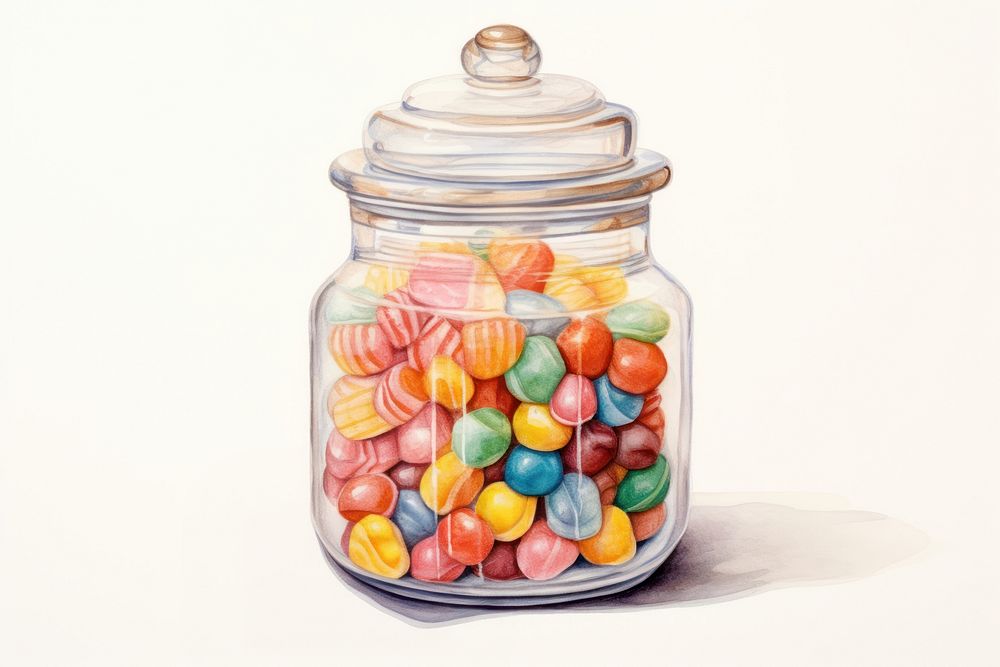 Candies jar painting candy food. | Premium Photo Illustration - rawpixel