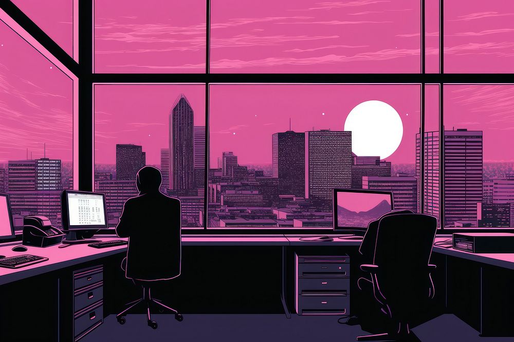 Alien working office city architecture. | Free Photo Illustration ...