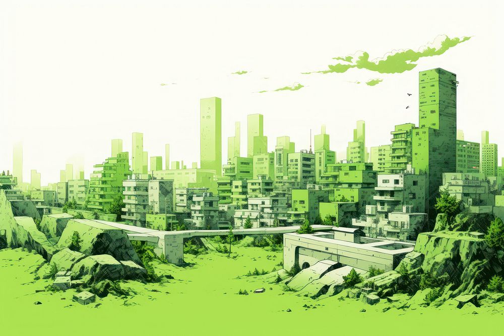 Green city architecture cityscape landscape. | Free Photo Illustration ...