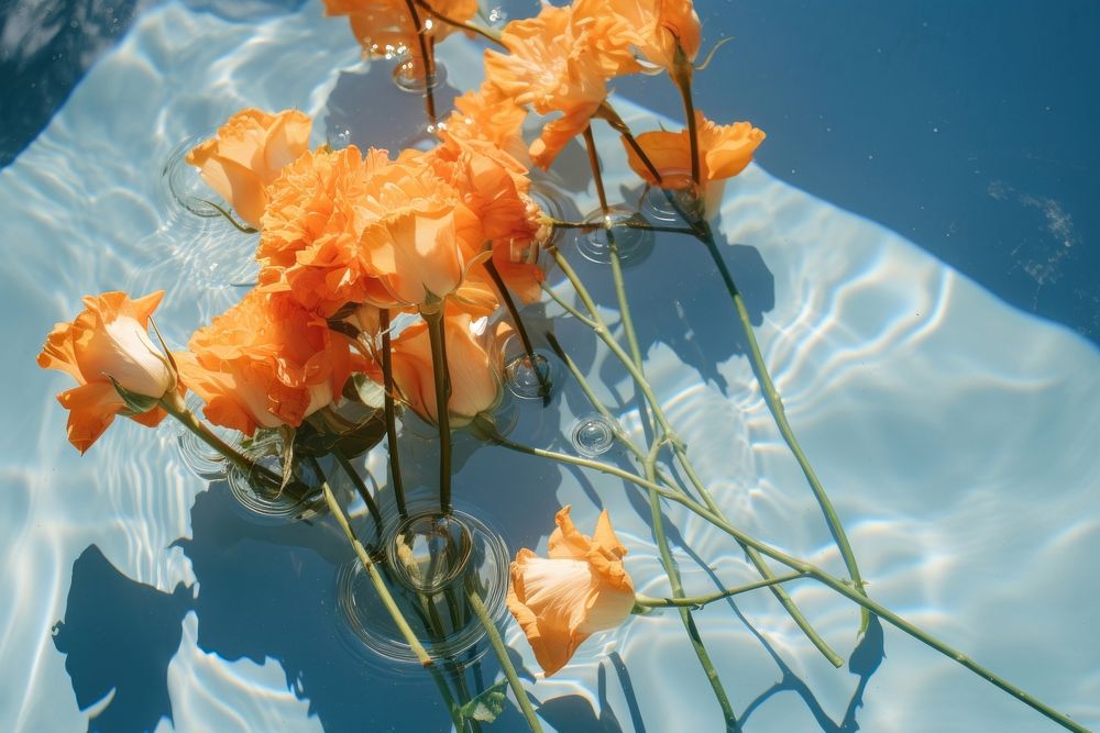 Orange roses and iris flowers | Premium Photo - rawpixel