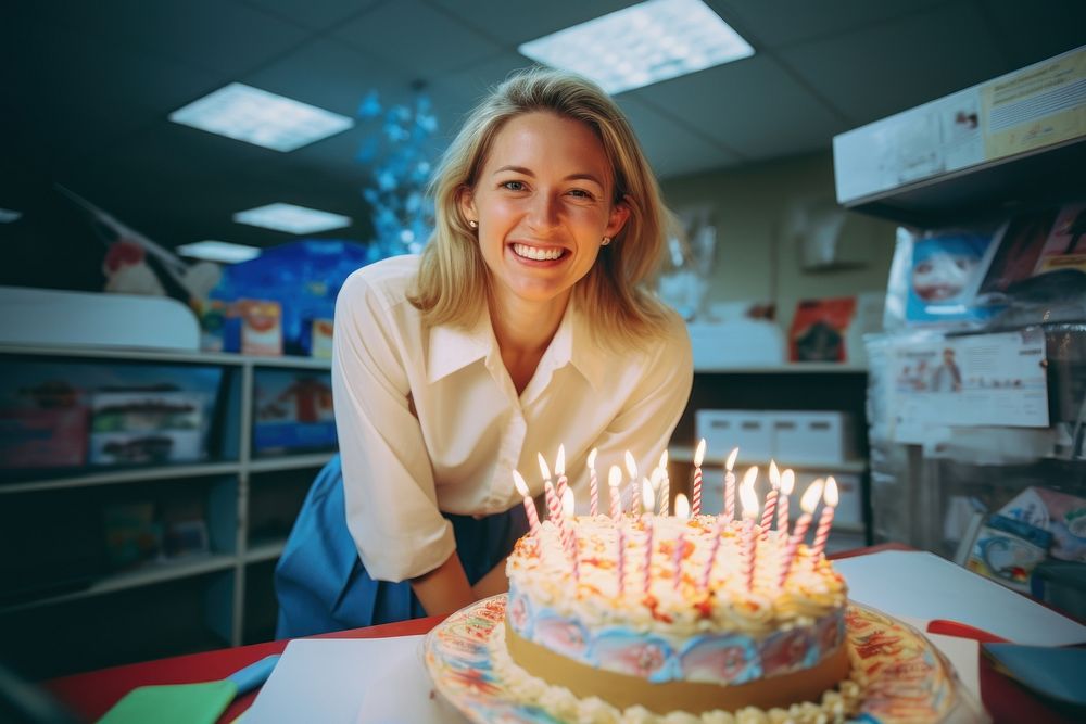 Happy female office worker cake | Free Photo - rawpixel