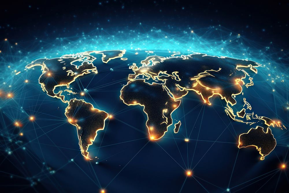 World map networking lines technology | Free Photo Illustration - rawpixel