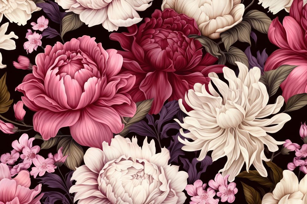 Flower plant pattern flower backgrounds | Free Photo Illustration ...