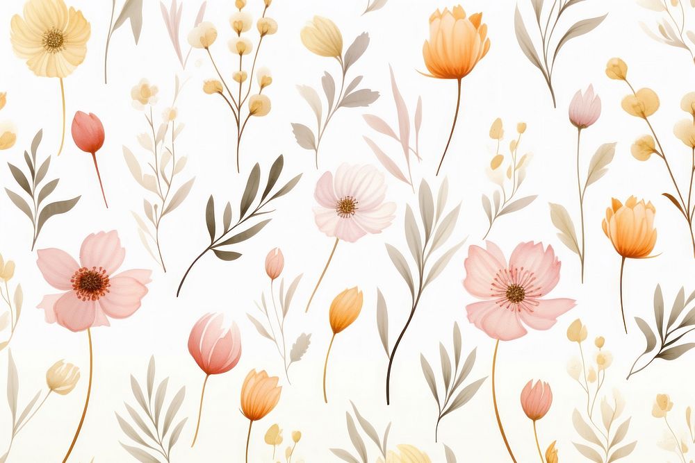 Flower pattern backgrounds plant. AI | Free Photo Illustration - rawpixel