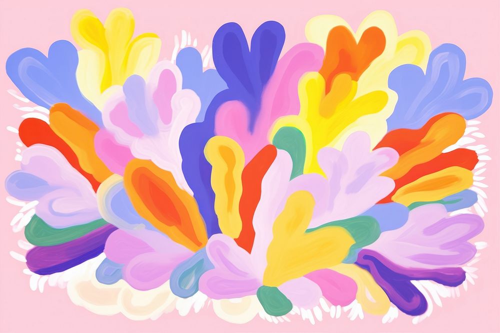 Rainbow flowers art abstract painting | Free Photo Illustration - rawpixel