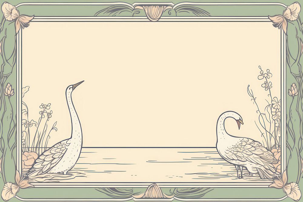 Swan border animal bird art. | Free Photo Illustration - rawpixel