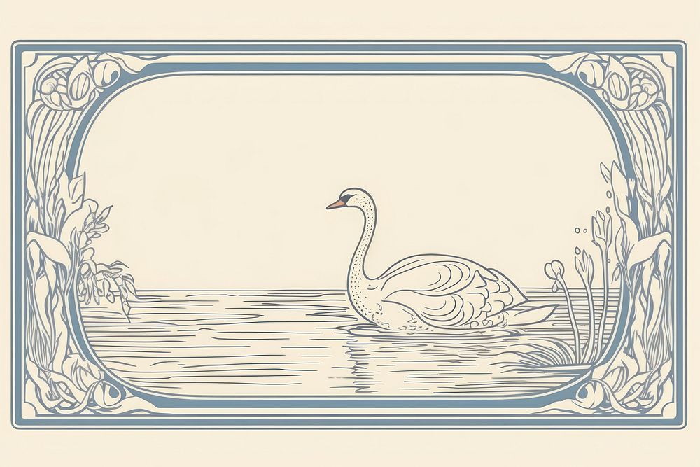 Swan border animal bird art. | Free Photo Illustration - rawpixel