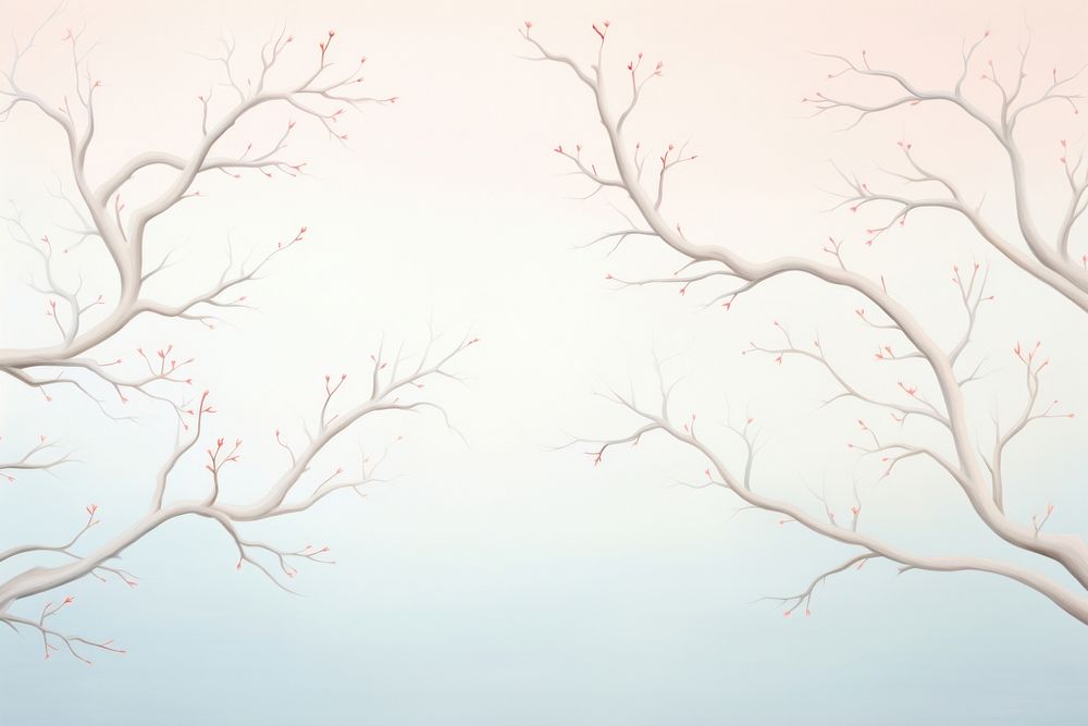 Painting tree branches border backgrounds | Free Photo Illustration ...