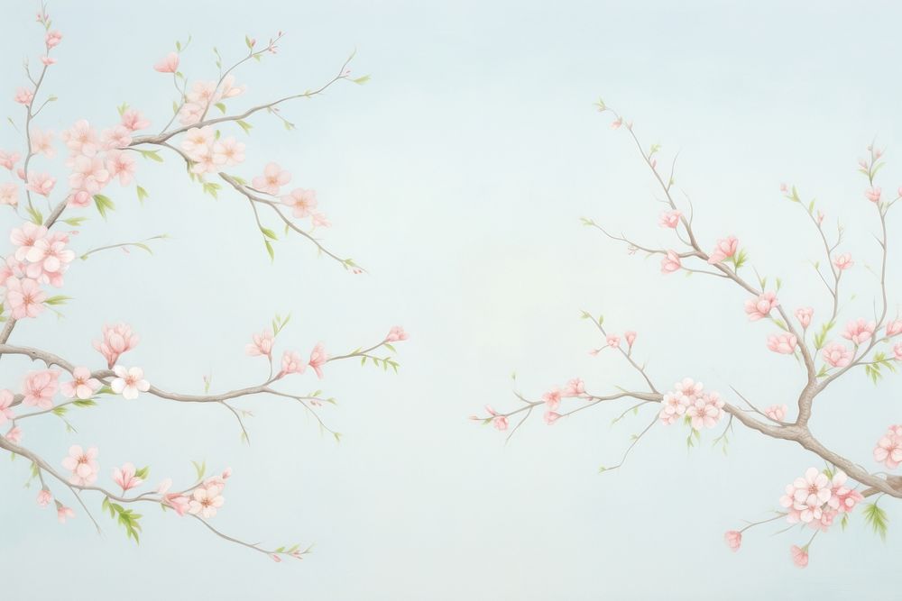 Painting cherry blossom branches border | Premium Photo Illustration ...
