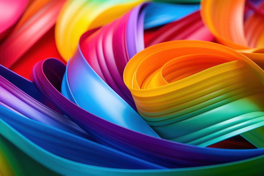 Rainbow ribbon backgrounds accessories creativity. | Premium Photo ...