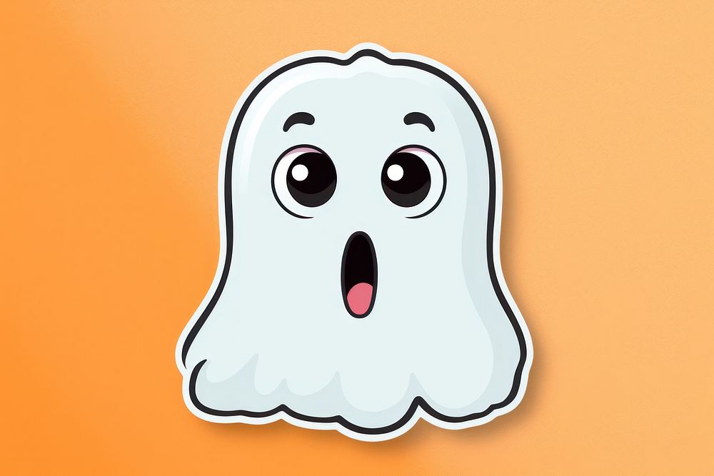 Shocked ghost sticker anthropomorphic representation | Free Photo ...