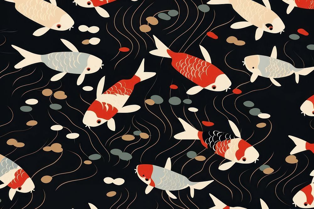 Geometric Koi fish pattern koi | Premium Photo Illustration - rawpixel