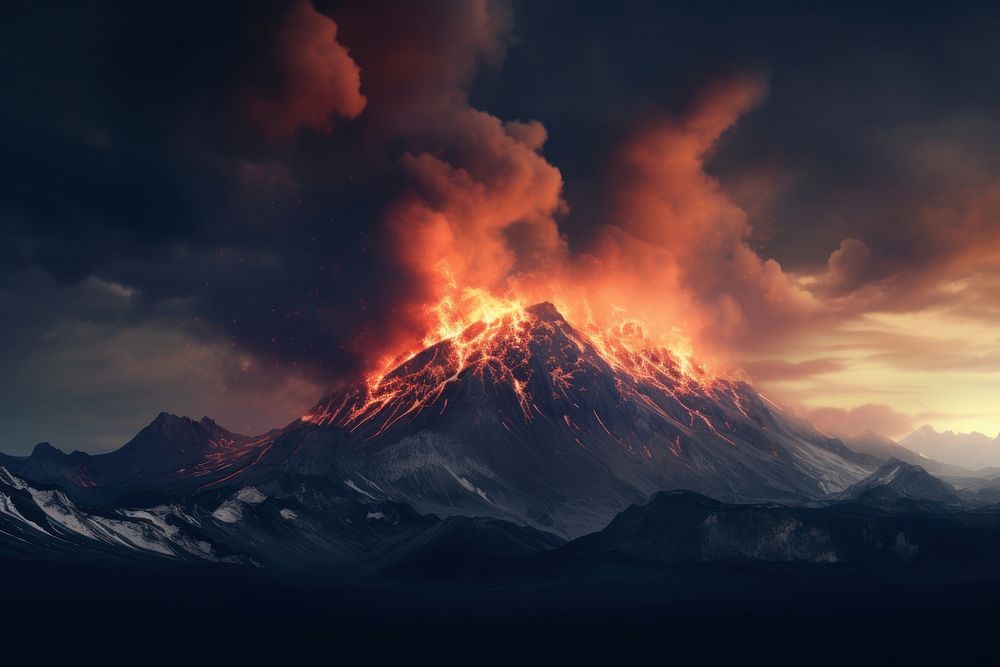 Volcanic mountains outdoors volcano nature. | Free Photo - rawpixel