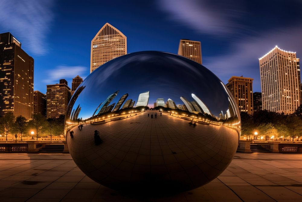 Chicago landmark sphere architecture. | Free Photo - rawpixel