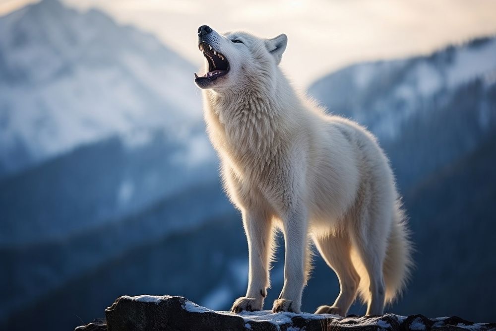 Arctic wolf howling purebred dog | Free Photo - rawpixel
