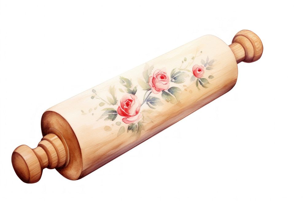 Rolling pin white background freshness | Premium Photo Illustration ...
