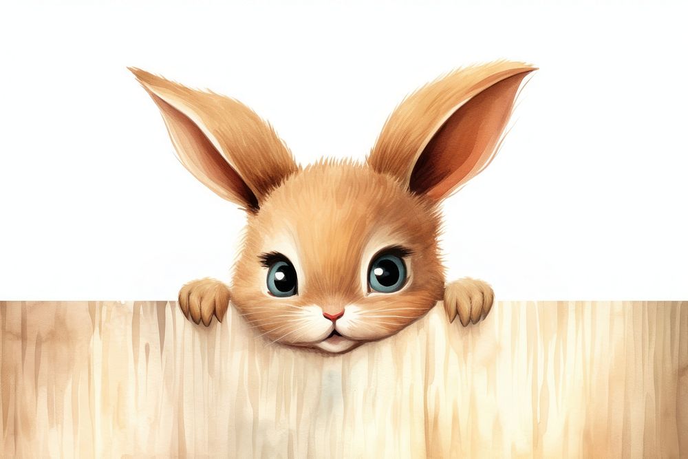 Rabbit peeking mammal animal | Free Photo Illustration - rawpixel