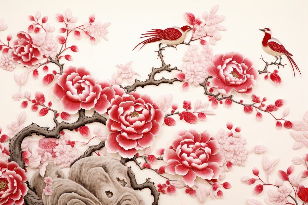 Chinese wallpaper backgrounds pattern flower. | Free Photo Illustration ...