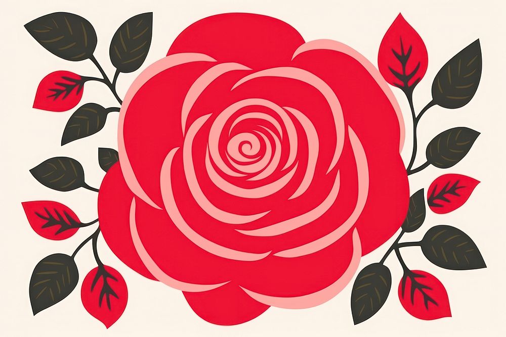 Rose pattern cartoon flower. | Free Photo Illustration - rawpixel