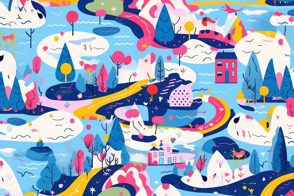 Vibrant winter scenery pattern abstract | Free Photo Illustration ...