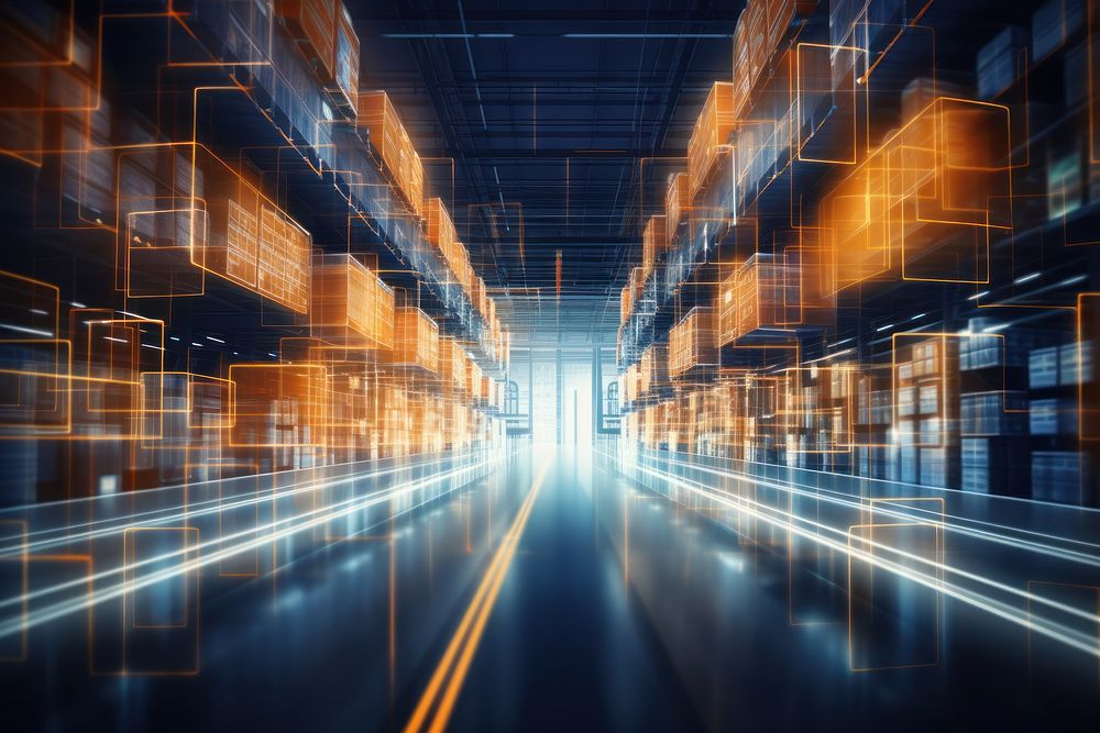 Futuristic digital warehouse architecture backgrounds | Free Photo ...