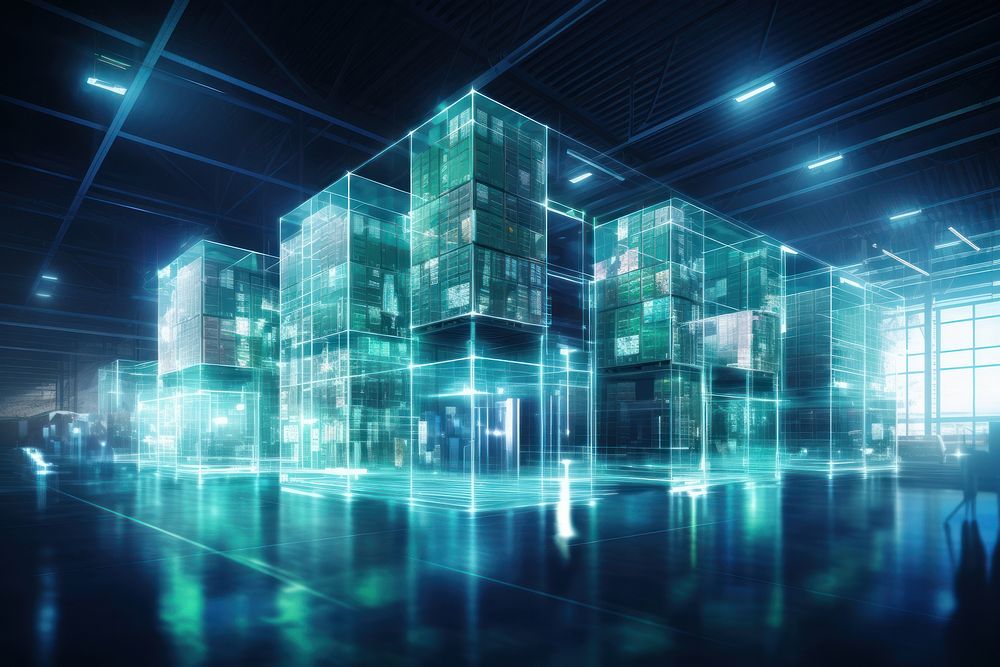Futuristic digital warehouse light futuristic | Free Photo - rawpixel