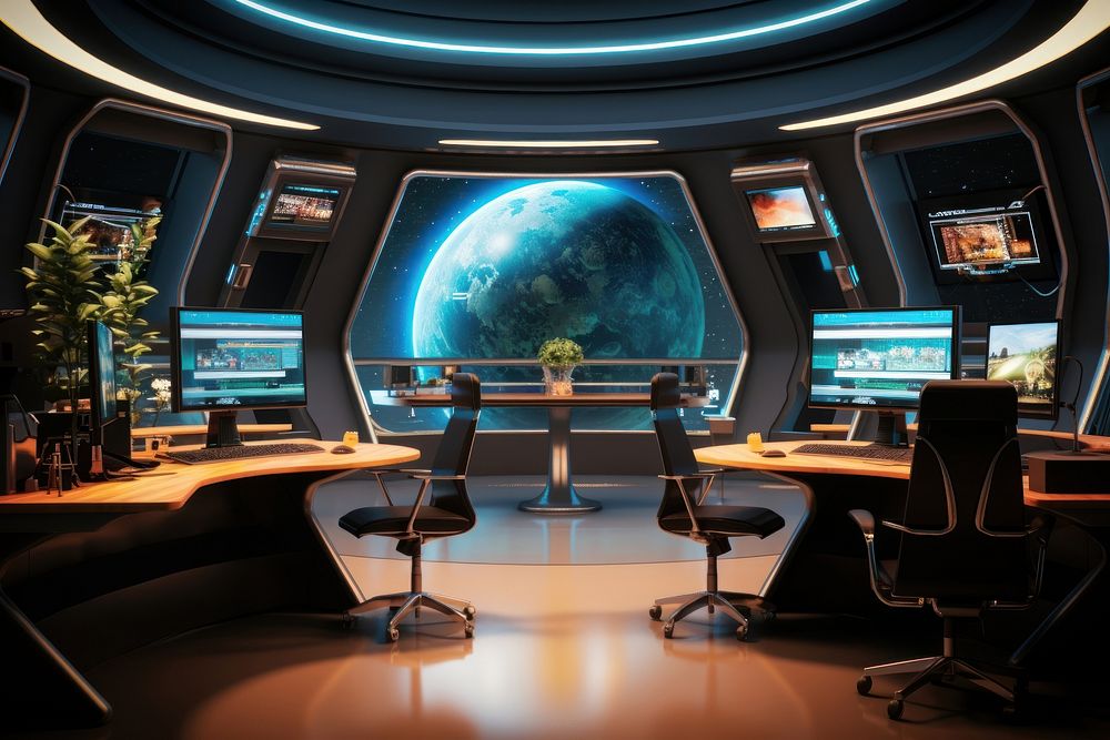 Space office interior technology furniture | Free Photo - rawpixel