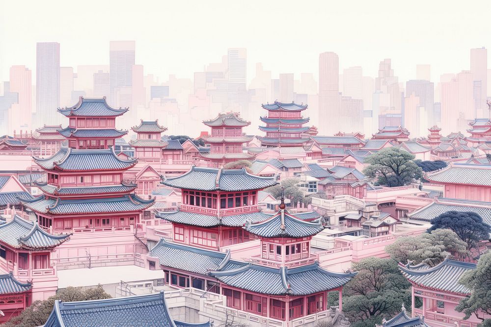 China city architecture cityscape building. | Free Photo Illustration ...