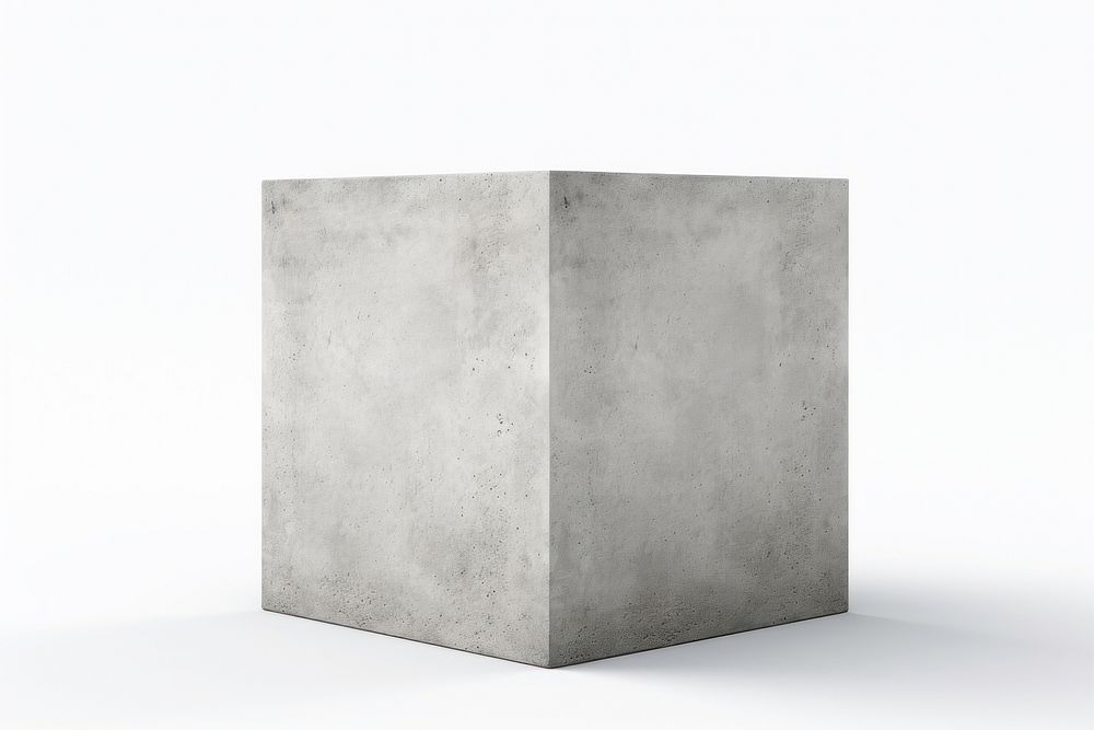 Cube concrete white background architecture. | Premium Photo ...