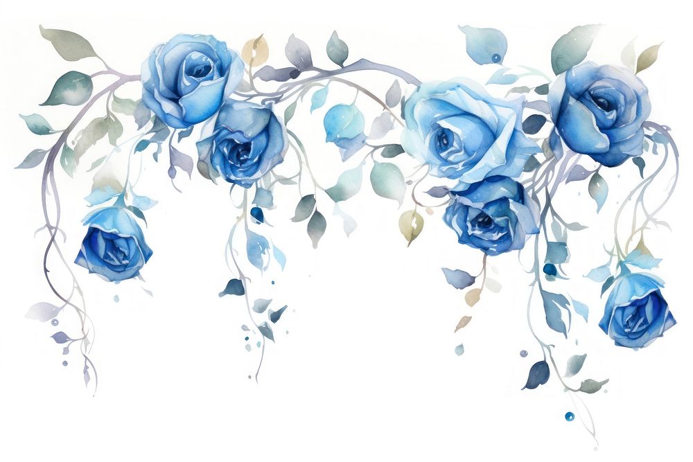 Blue roses pattern flower nature. | Free Photo Illustration - rawpixel