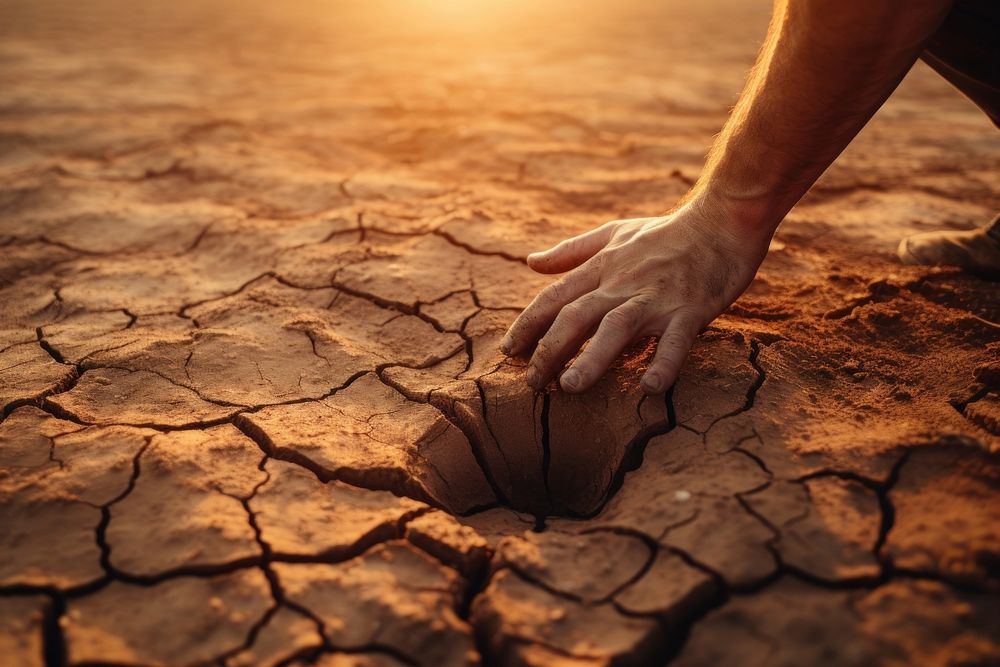 Hand touching dry ground outdoors | Premium Photo - rawpixel
