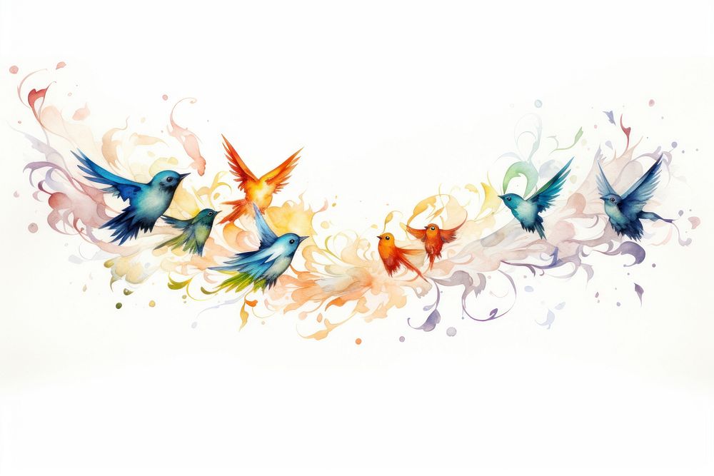 Birds flying painting graphics art. | Premium Photo Illustration - rawpixel