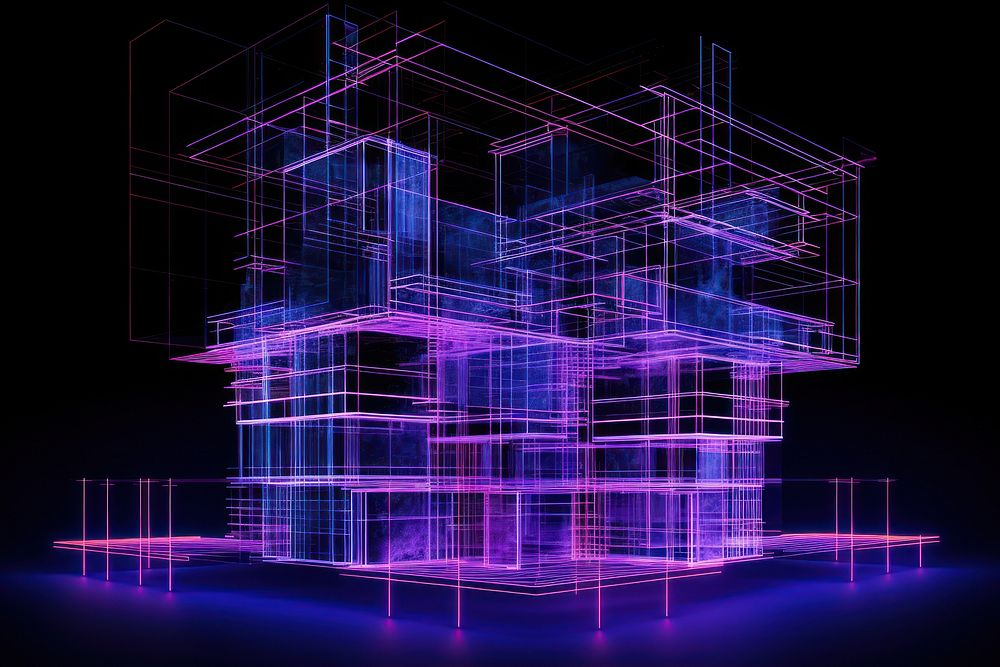 Building architecture cyberspace abstract. AI | Premium Photo ...
