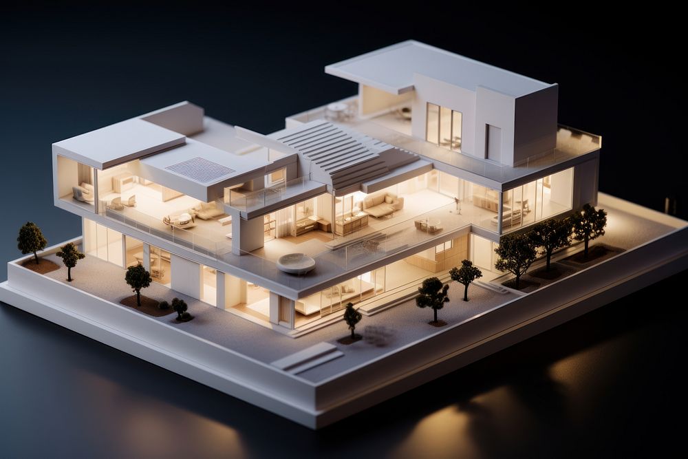 architectural model modern house architecture | Free Photo - rawpixel