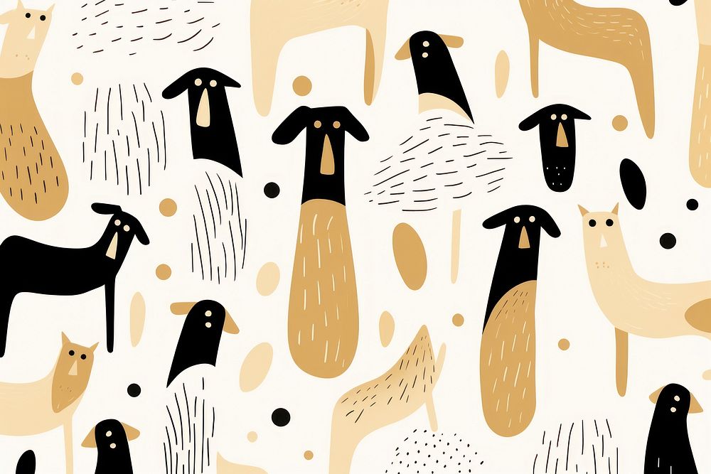 Minimal dog illustrations drawing backgrounds | Free Photo Illustration ...
