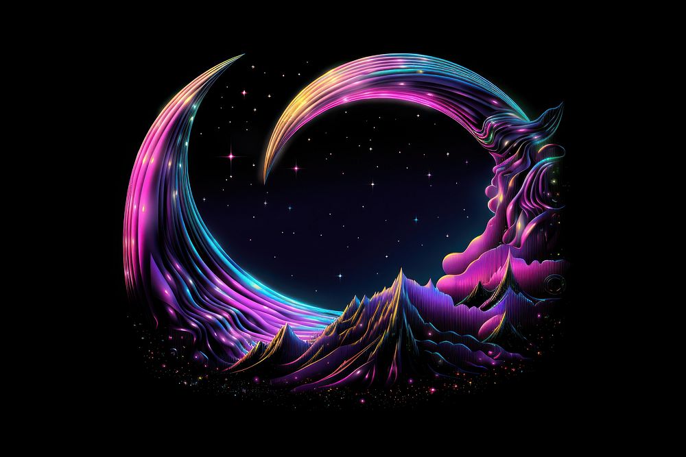 Cresent moon astronomy nature night. | Free Photo Illustration - rawpixel