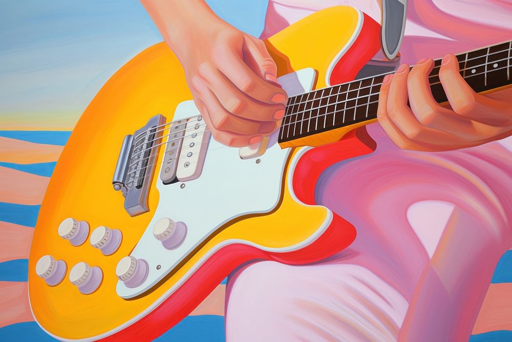 Close hands playing guitar painting | Premium Photo Illustration - rawpixel