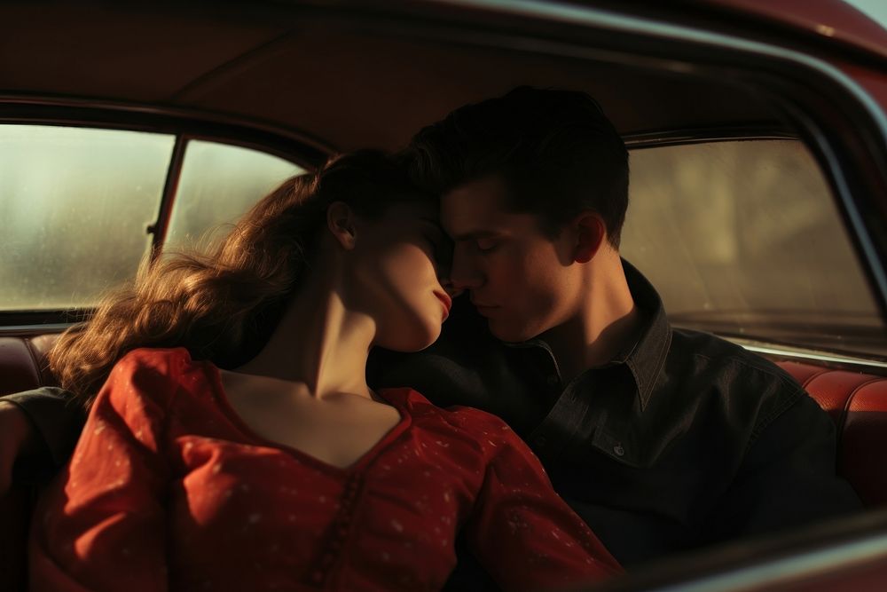 Couple Riding Car Kissing Vehicle Free Photo Rawpixel