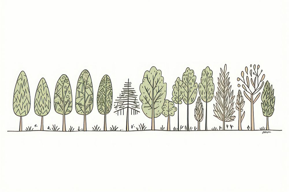 Trees outdoors drawing sketch. | Free Photo Illustration - rawpixel